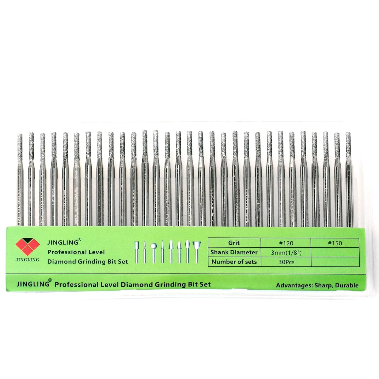 JINGLING 2mm Diamond Drill Bits for Stone Ceramic Glass 1/8" Shank ...