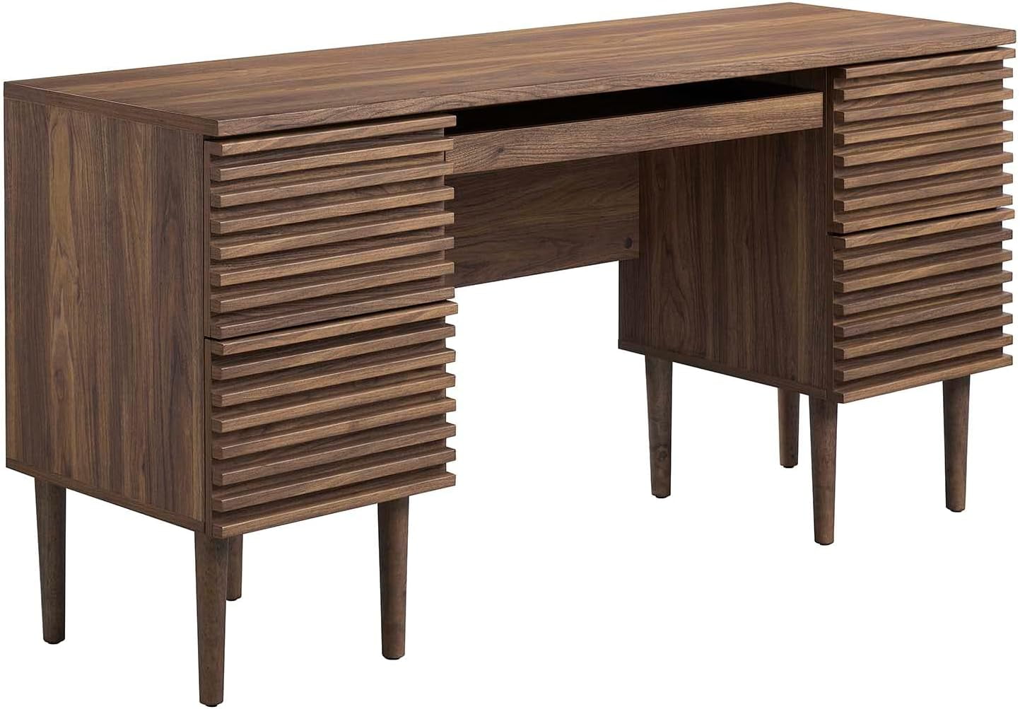 JINGRONG Render Mid-Century Modern, Office Desk, Walnut - Walmart.com