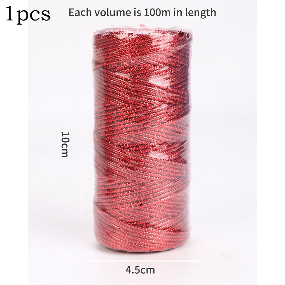 JINGT 100M 1.5mm Gold Silver Cord Rope String Twine Ribbon Bows Crafts ...