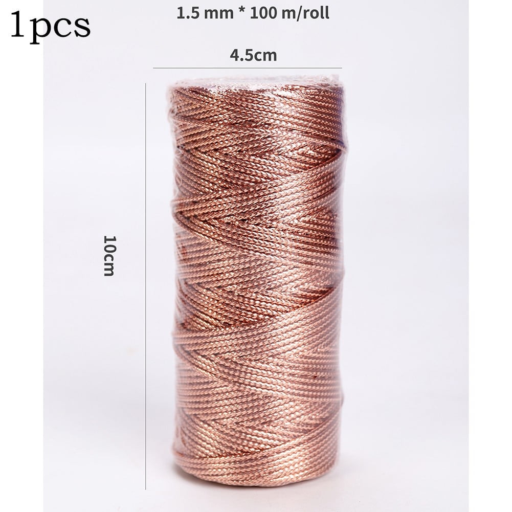 JINGT 100M 1.5mm Gold Silver Cord Rope String Twine Ribbon Bows Crafts ...