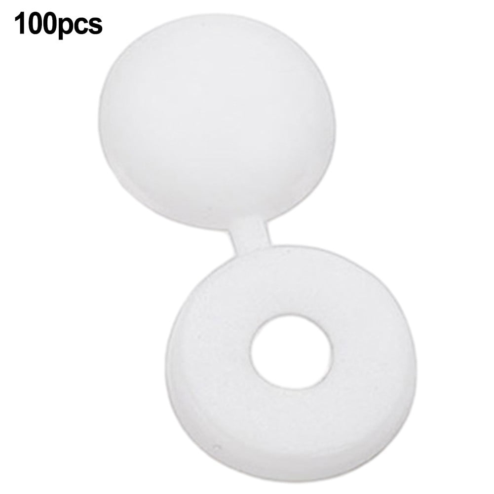 JINGT 100pcs Hinged Plastic Screw Cap Cover Nuts Fold Snap Protective ...