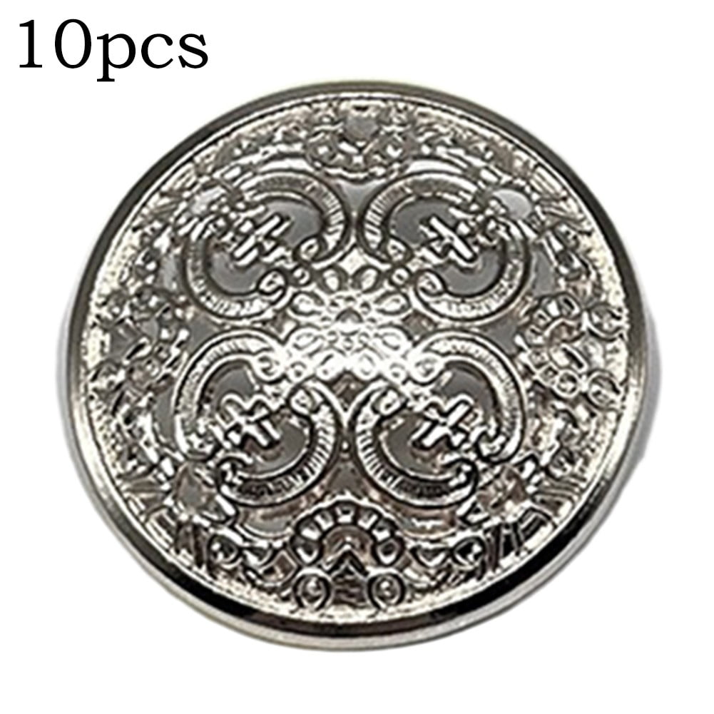 JINGT 10Pcs Round Metal Buttons Hollow Carved Sewing for Jacket Suits ...