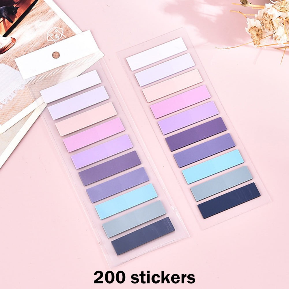 JINGT 200 Colorful Transparent Sticky Notes Self-Adhesive Book Marker ...