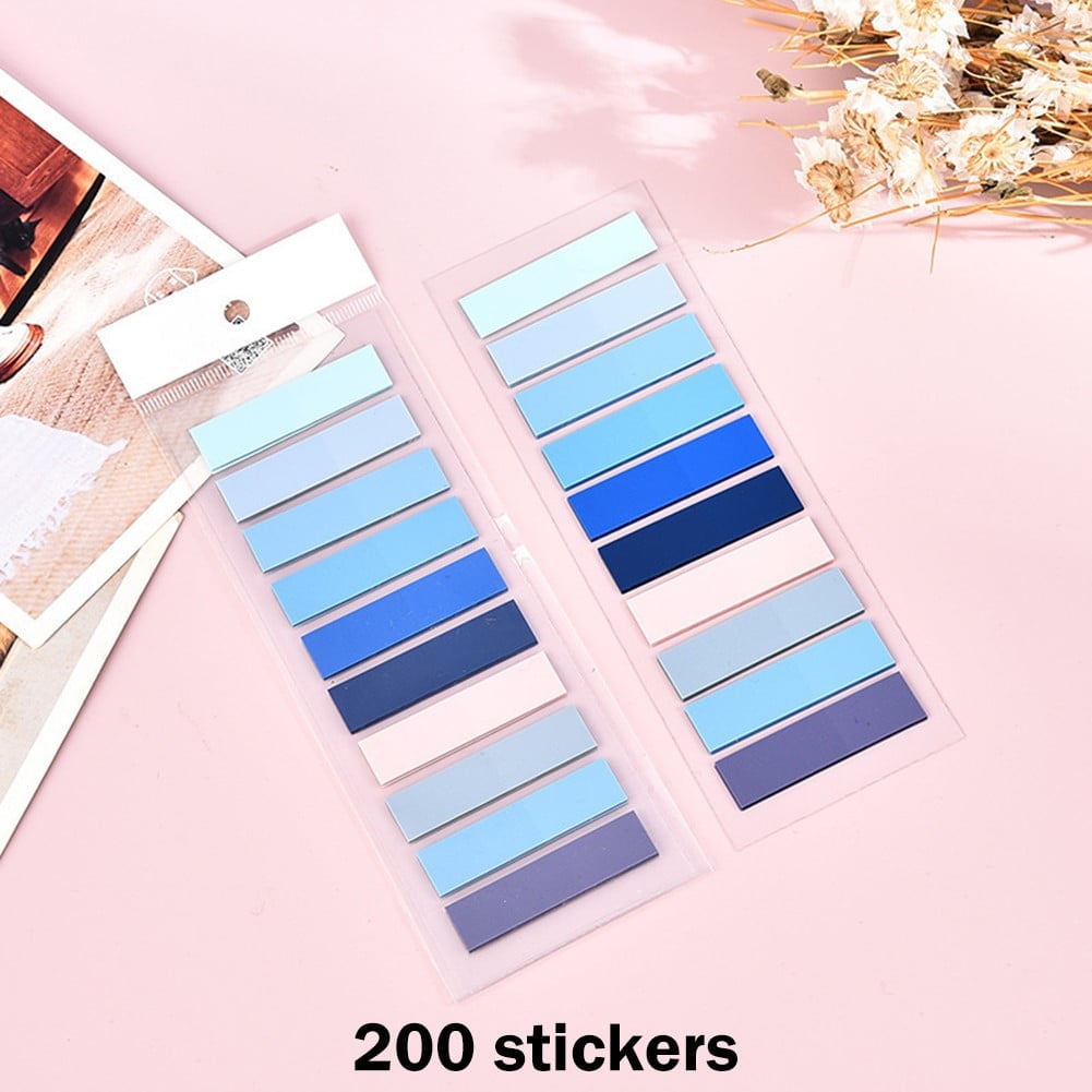 JINGT 200 Colorful Transparent Sticky Notes Self-Adhesive Book Marker ...