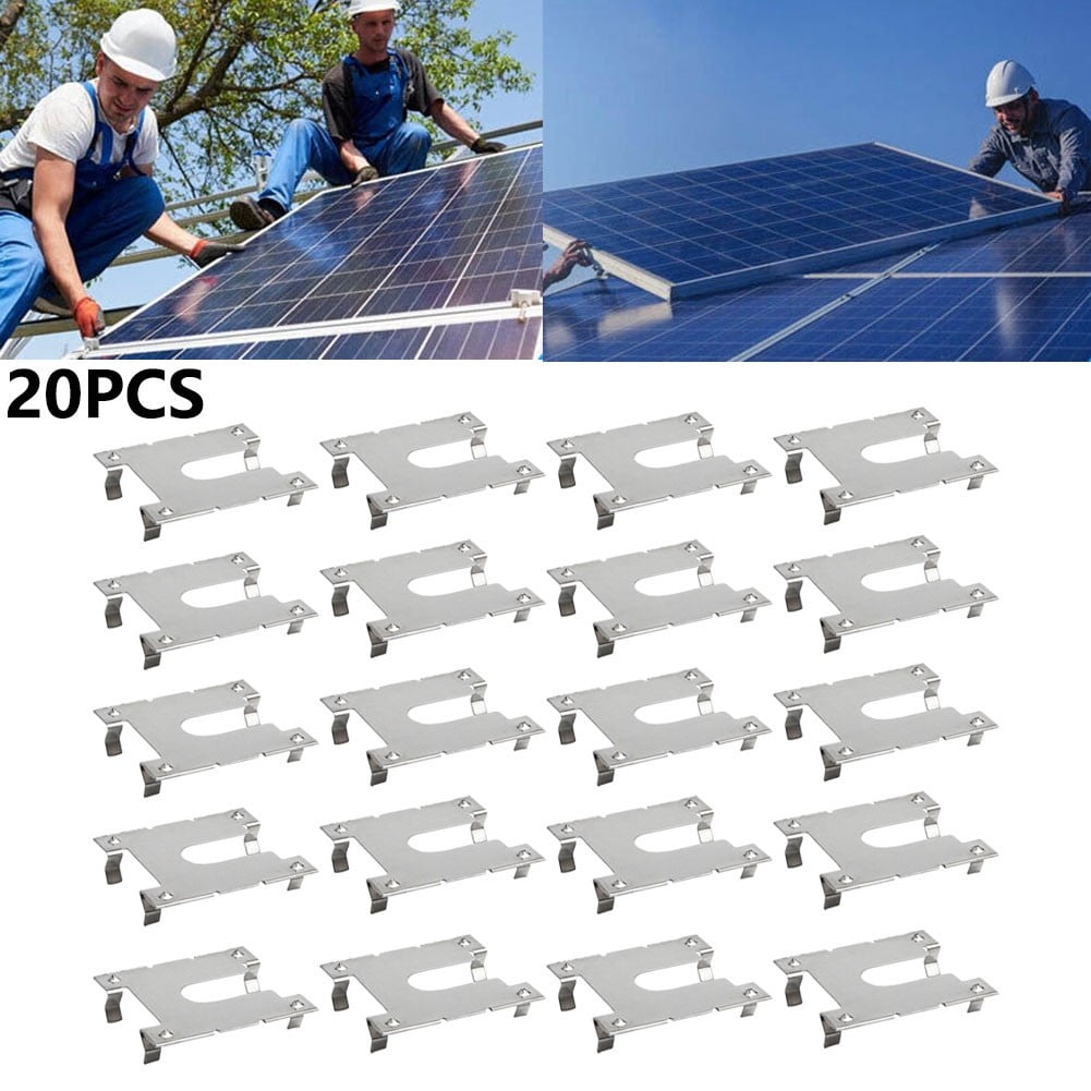 JINGT 20pcs Earth Plate Grounding Clip Solar Panels PV Roof Fitting ...