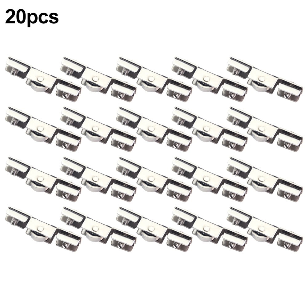 JINGT 20pcs Glass Sliding Door Roller H Shape Wheel Diameter 5mm Caster ...