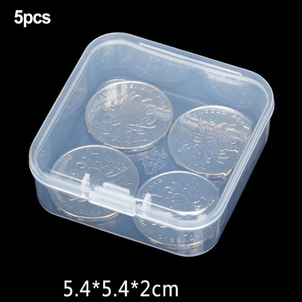 JINGT 5Pcs Small Clear Plastic Small Box Hook Jewelry Earplugs ...