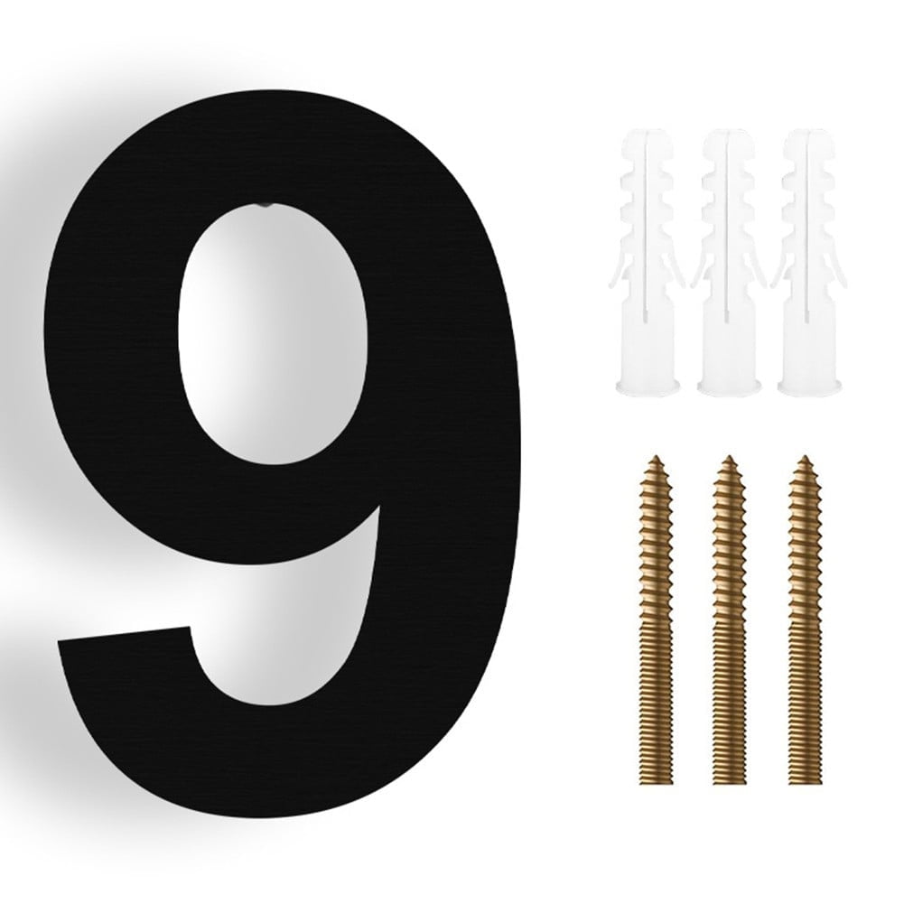 JINGT 6In 304 Stainless Steel Black Floating House Door Numbers Sign ...