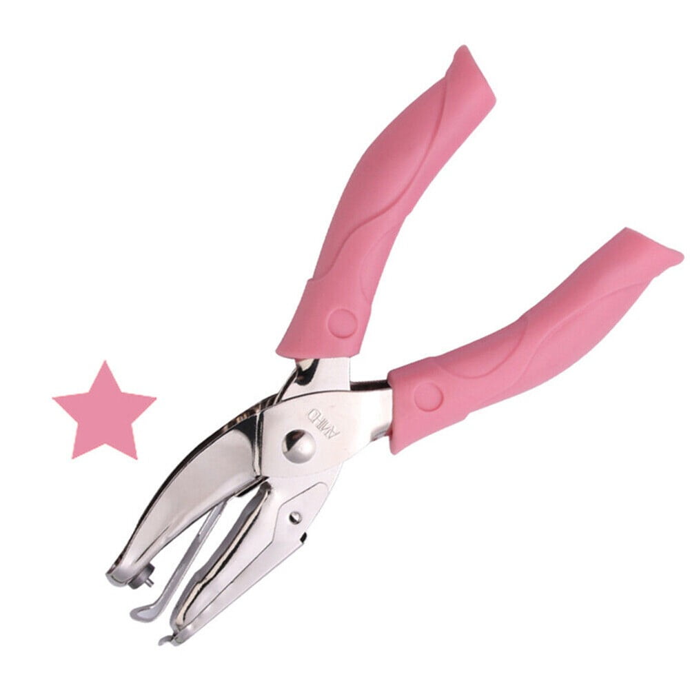 JINGT Circle/Heart/Star Shaped Metal Hole Punch Pliers Soft Grip Paper ...