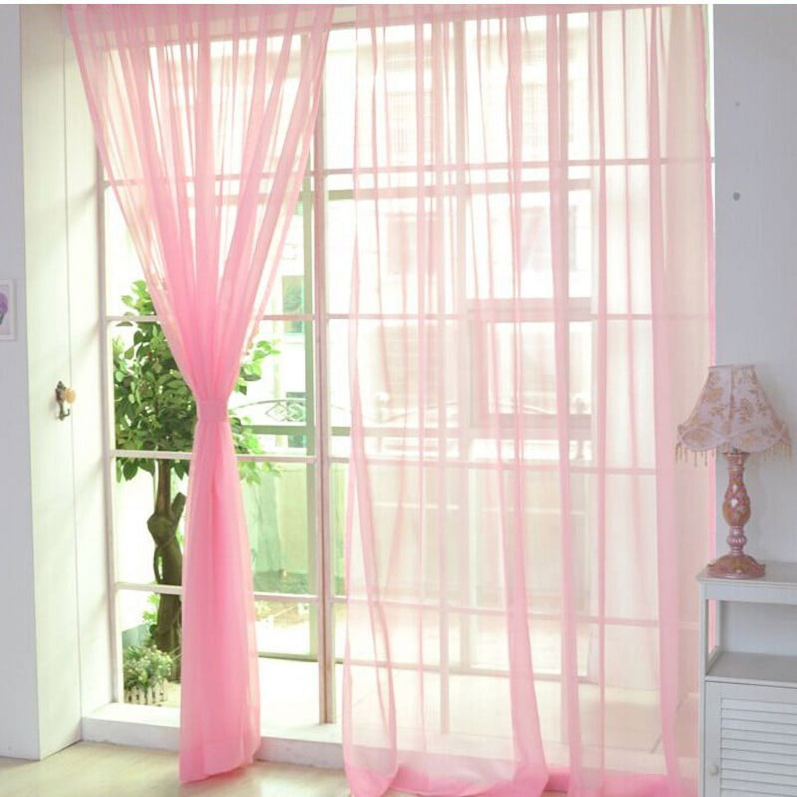 JINGT Colorful Tulle Voile Door Casement Curtain Drape Panel Sheer ...
