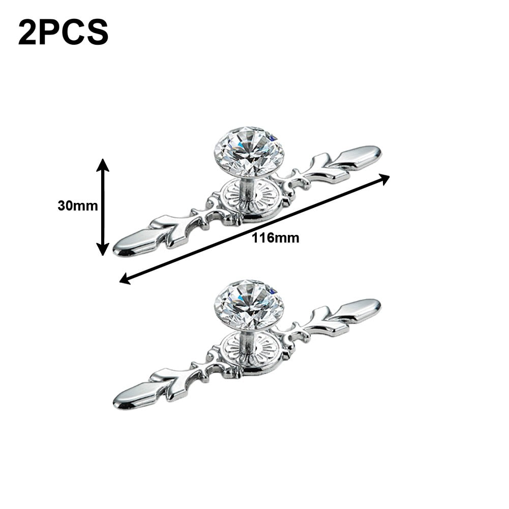 JINGT Crystal Drawer Handles Glass Drill Furniture Cabinet Door Pulls ...