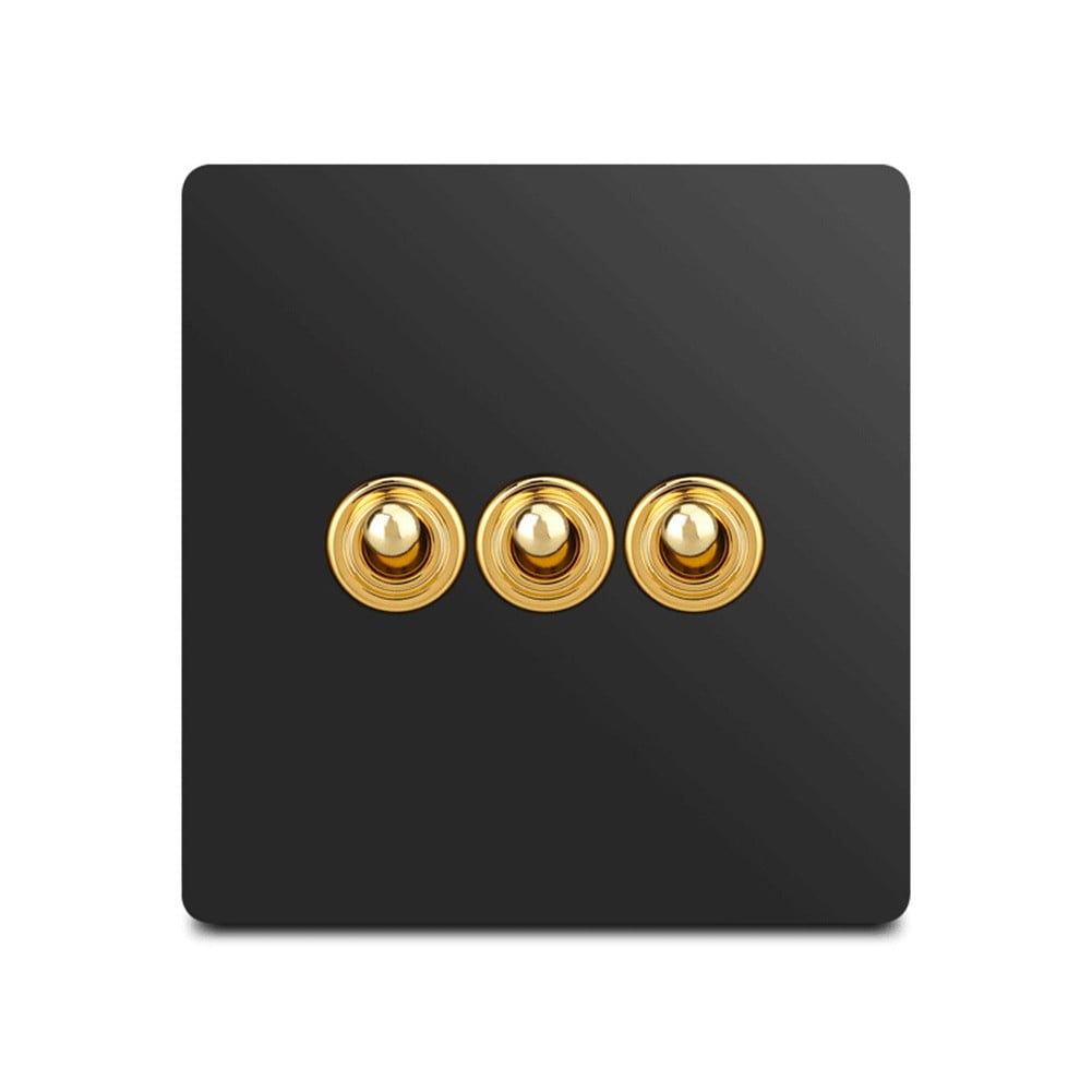 JINGT Dark Grey Retro Toggle Switch Brass Lever Light Switch 1 2 3 4 ...