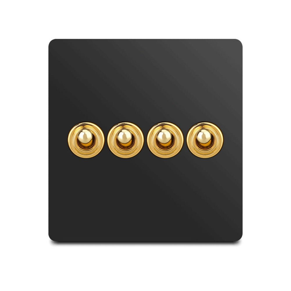JINGT Dark Grey Retro Toggle Switch Brass Lever Light Switch 1 2 3 4 ...