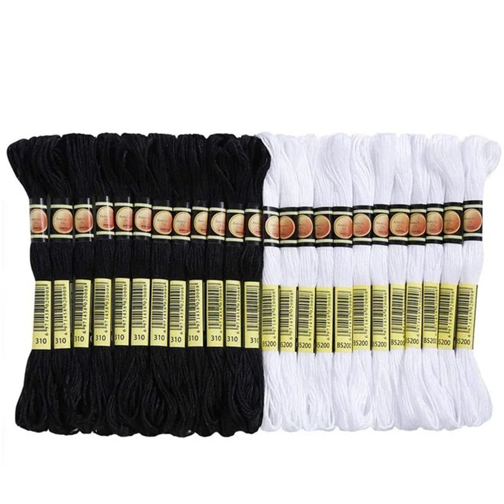 JINGT Diy Embroidery Thread Black And White Embroidery Thread Hand ...