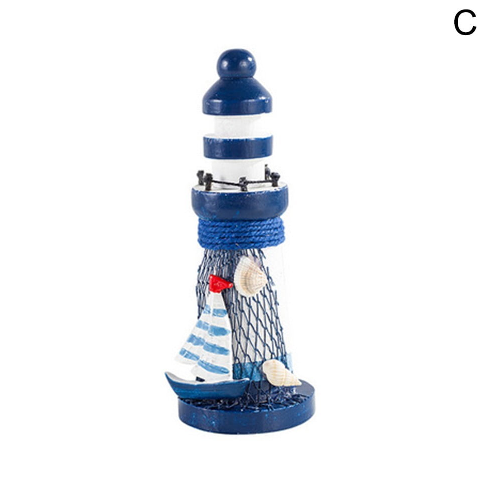 JINGT L Themed Rooms Lighthouse Home Decor Handmade Wooden Lighthouse ...