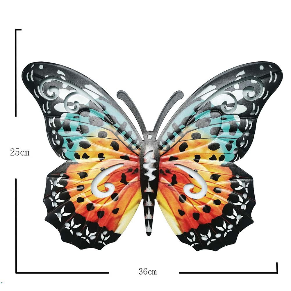 JINGTOO Large Metal Butterfly Wall Art, Blue and Color Sculpture ...