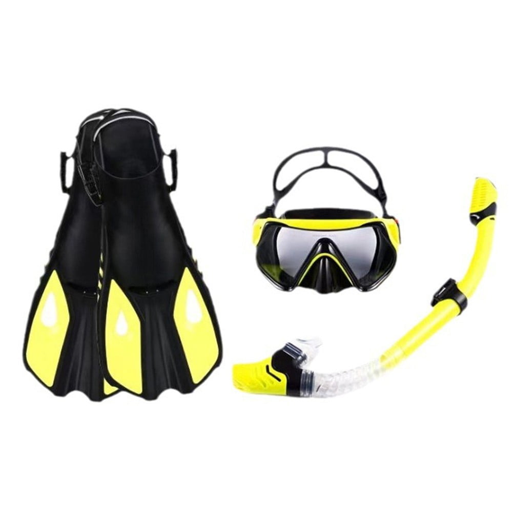 JINGT Snorkeling Set: Adjustable Mask, Dry Top Snorkel & Fins for ...