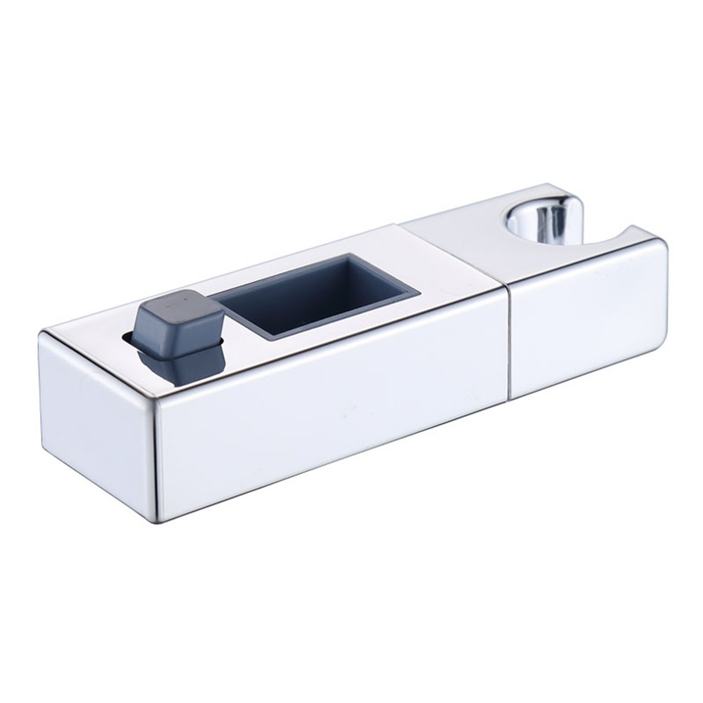 JINGT Square Tube Chrome Shower Rail Head Slider Bar Holder Adjustable ...
