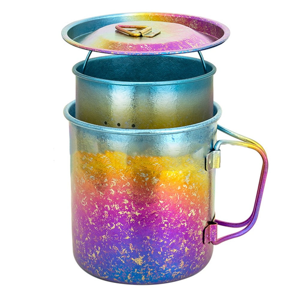 JINGT ultralight ti alloy tce tea set outdoor travel set boiling water ...