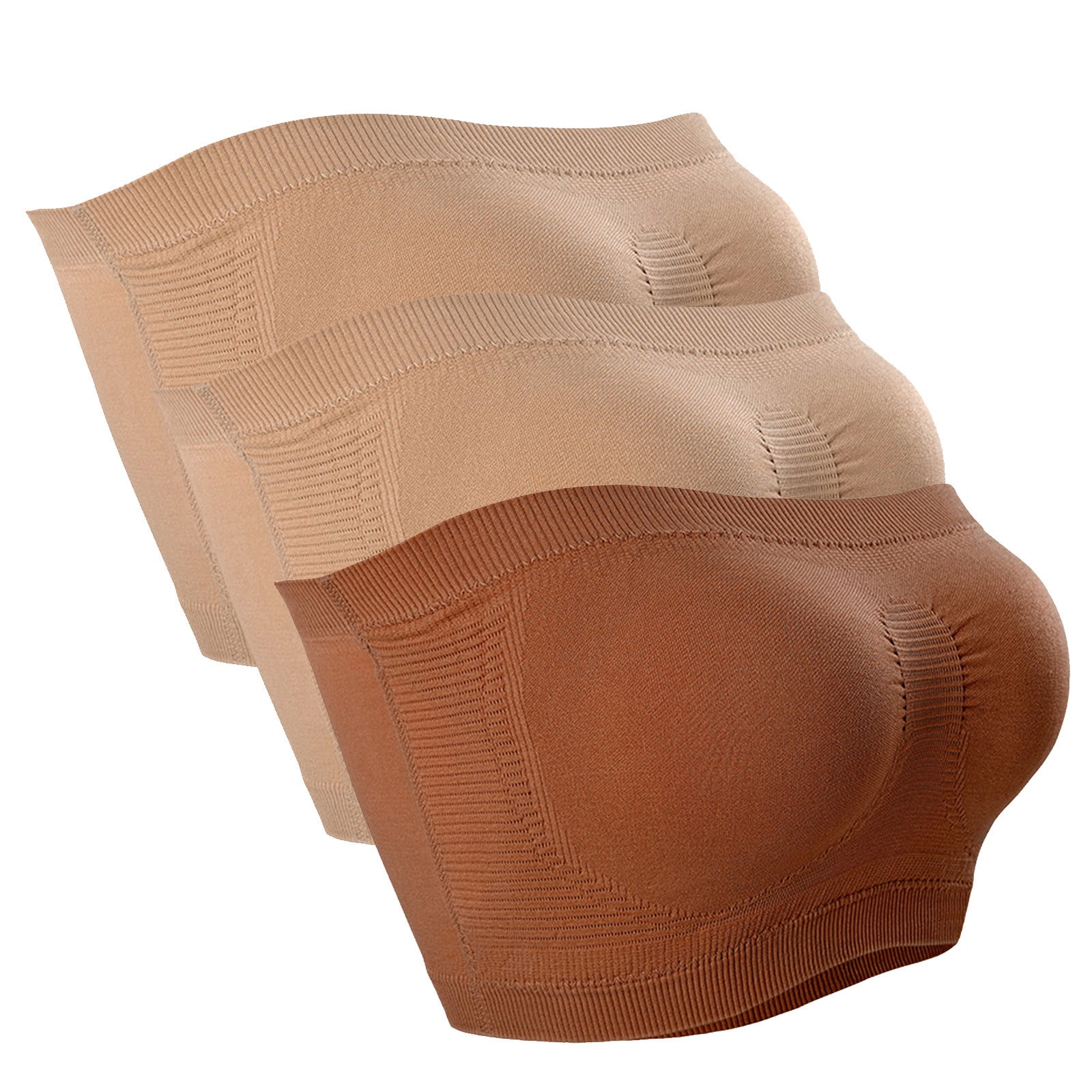 JINGWANGYHBD 3 Pack Womens Strapless Bra Bandeau Crop Tube Top Full ...