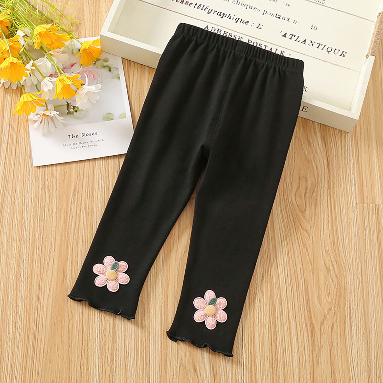JINGWANGYHBD Toddler Girls Cotton Pants Cute Printed Pants Stretchy ...