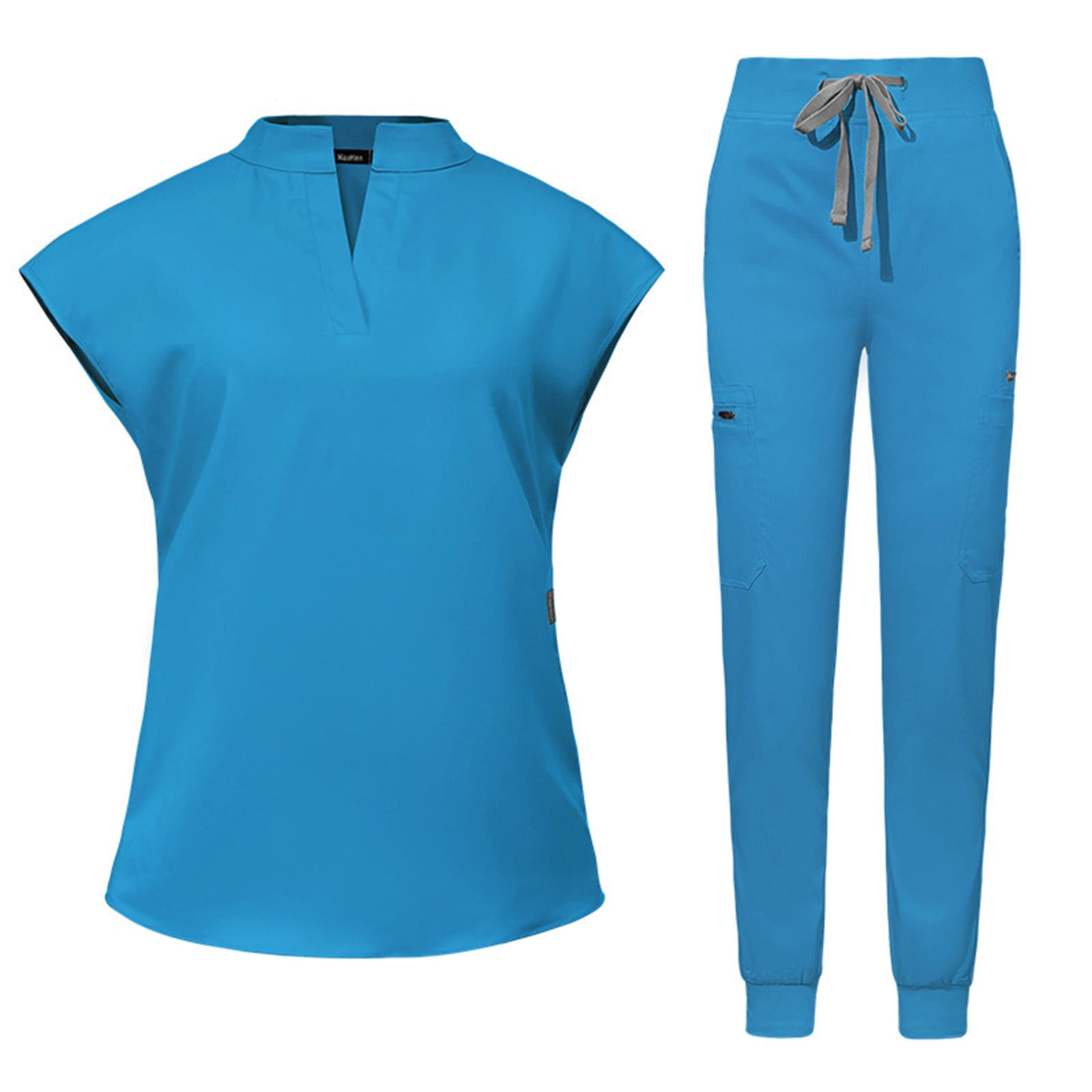 JINGWANGYHBD Womens Scrubs Set Medical Nurse Uniforms Suit Soft Stretch ...