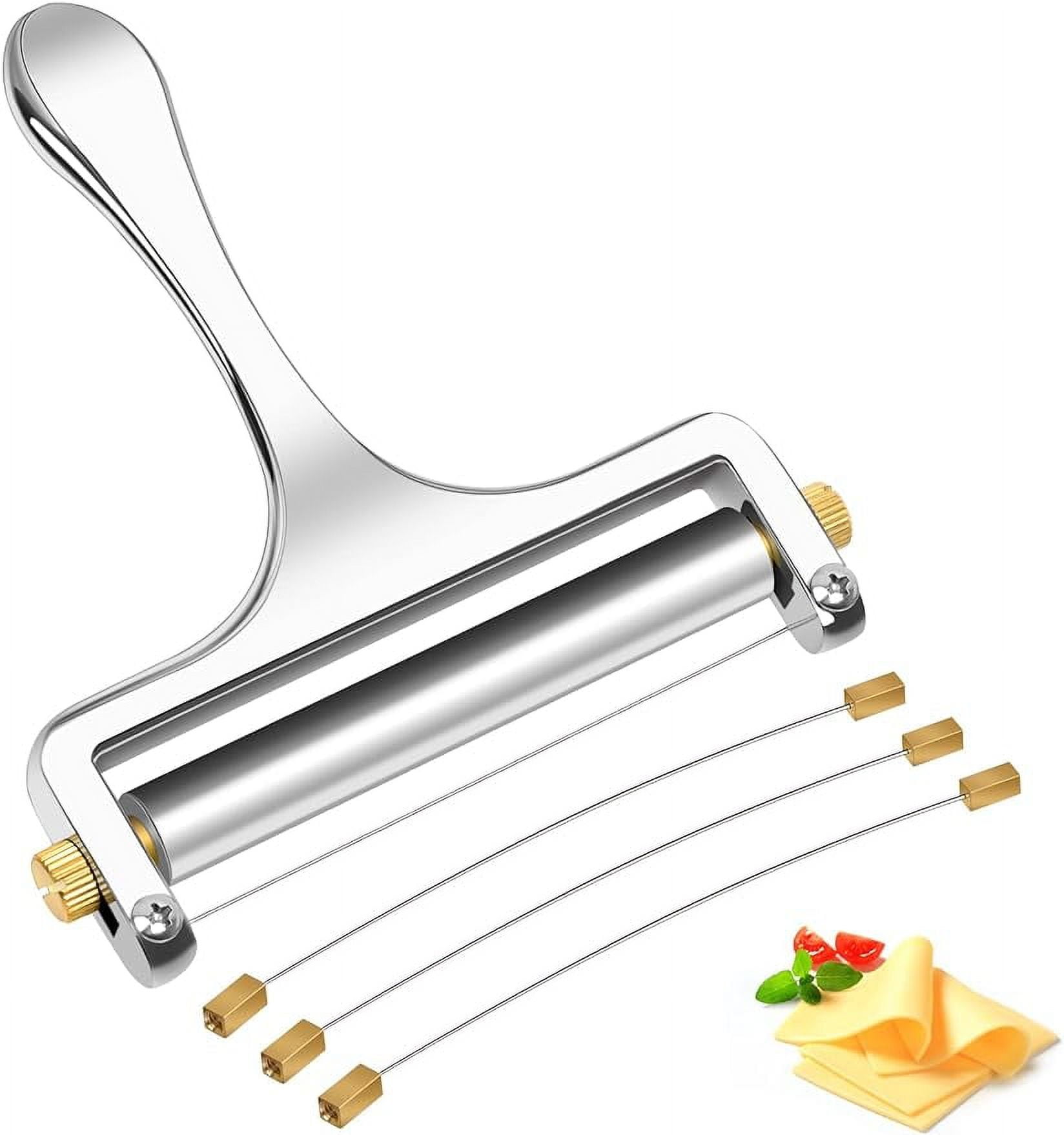 JINGYANG Cheese Slicer Stainless Steel Wire Cheese Slicer With 3 Extra ...
