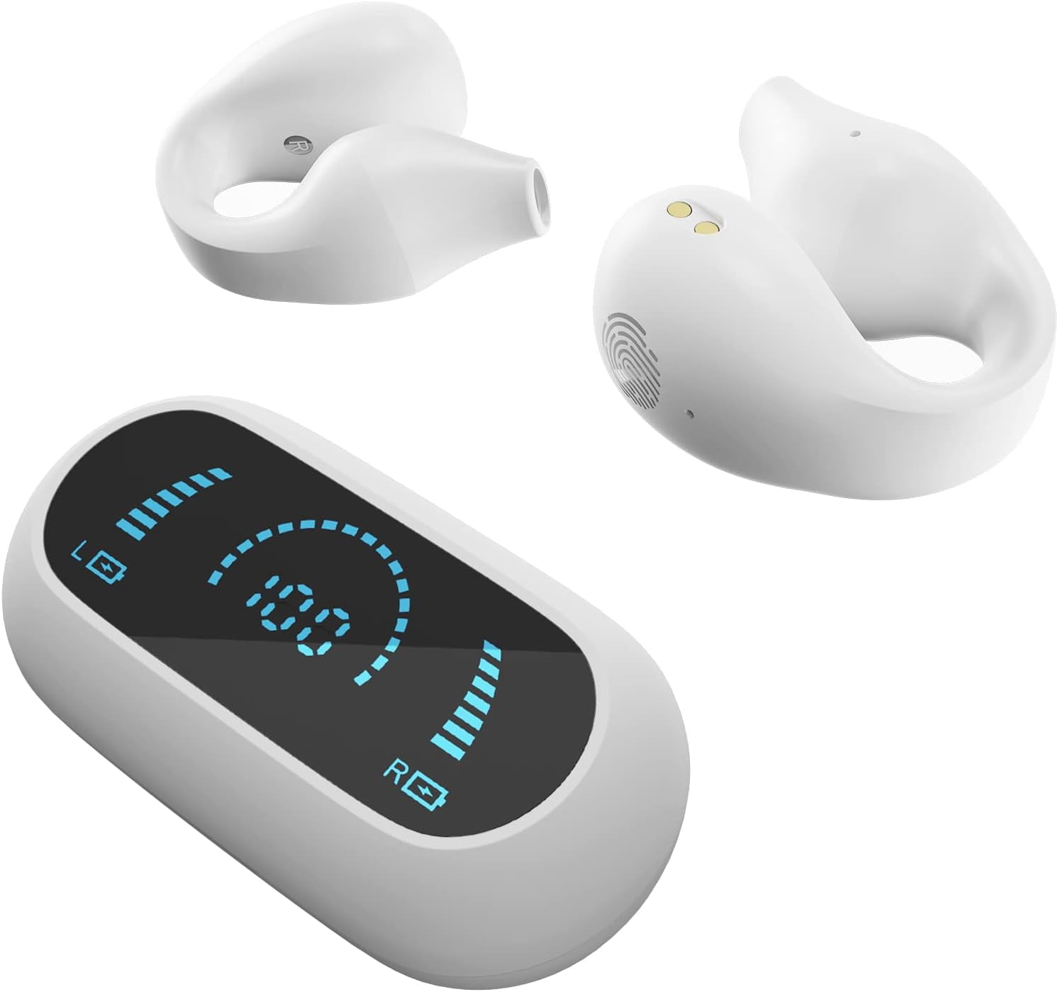 JINGYANG Open Ear Clip-on Earbuds Wireless Bluetooth Headphones for ...