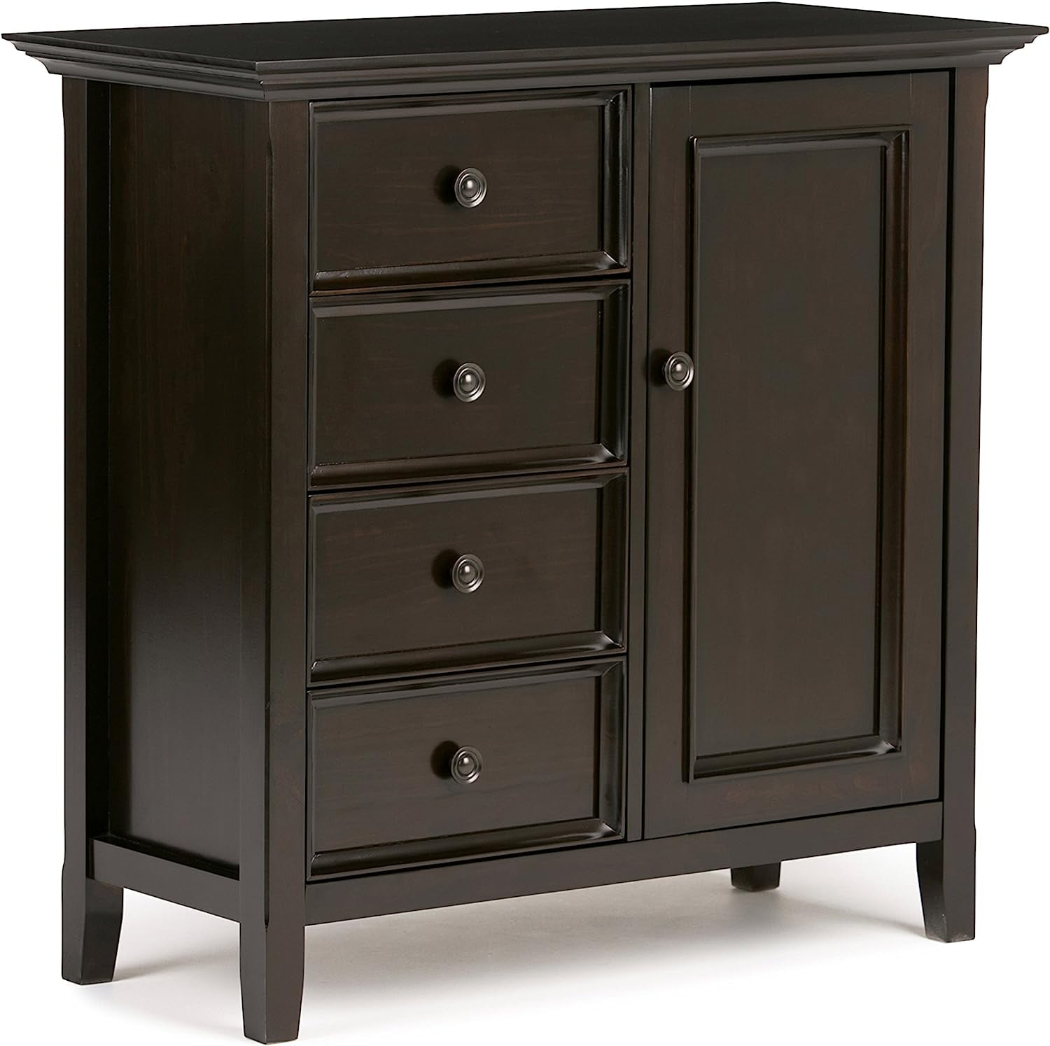 JINGYUN Amherst SOLID WOOD 37 inch Wide Transitional Medium Storage Cabinet in Hickory Brown for ...