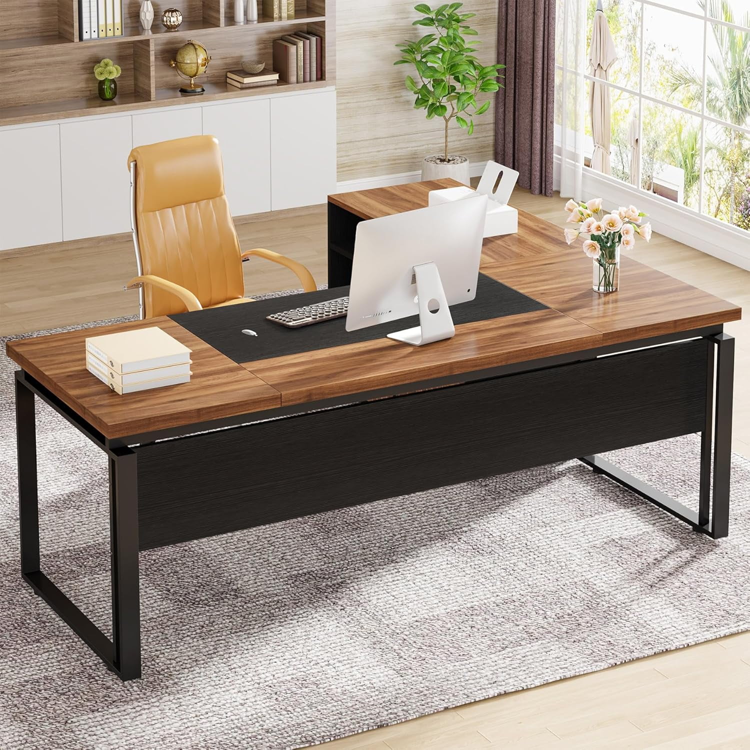 JINGYUN L-Shaped Desk with Drawers, 63" Office Desk with File Cabinet ...