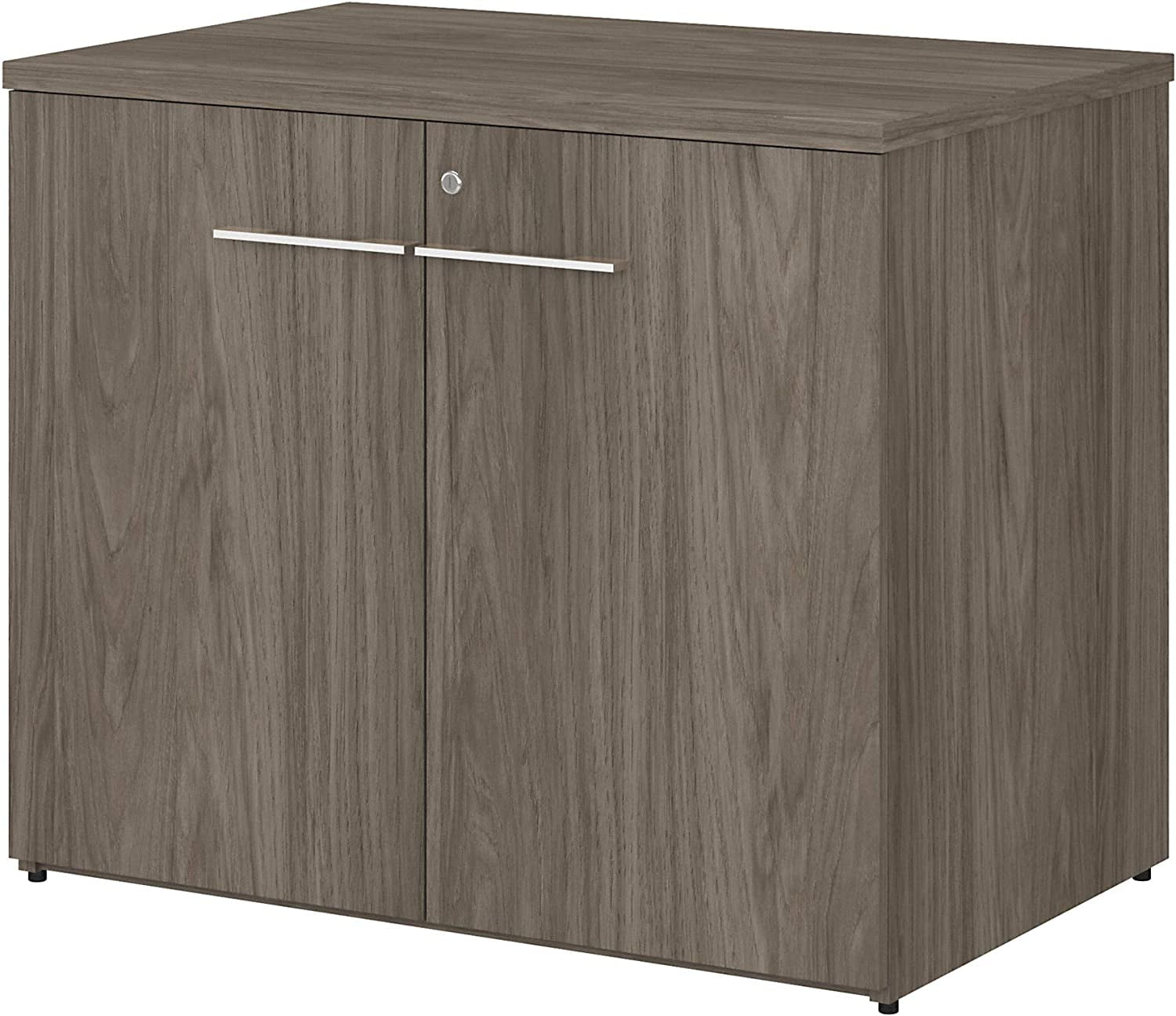 JINGYUN Office 500 36W Storage Cabinet with Doors in Modern Hickory - Assembled - Walmart.com