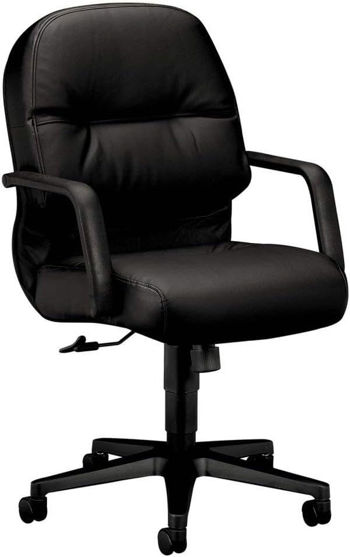 JINGYUN Pillow-Soft Mid-Back Chair with Center-Tilt and Fixed Arms, Black - Walmart.com