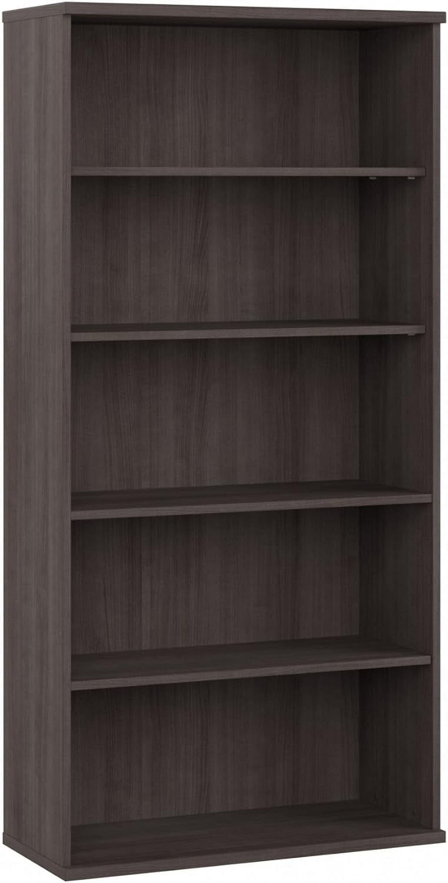 JINGYUN Studio C Tall 5 Shelf Bookcase in Storm Gray, Large Bookshelf for Home or Professional ...
