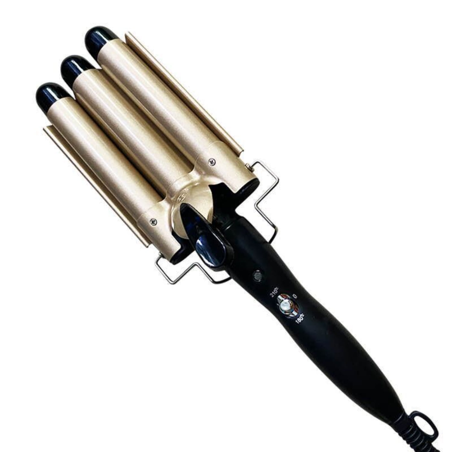 JINGZBH Ceramic Tourmaline Beach Waves 1 Inch Triple Barrel Curling Iron Wand - Dual Voltage ...