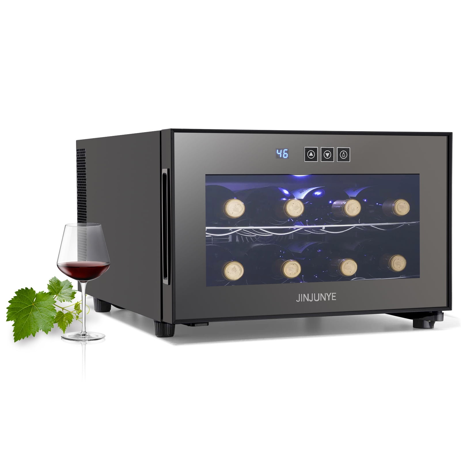 JINJUNYE 8 Bottle Wine Cooler Refrigerator, Wine Fridge Small ...