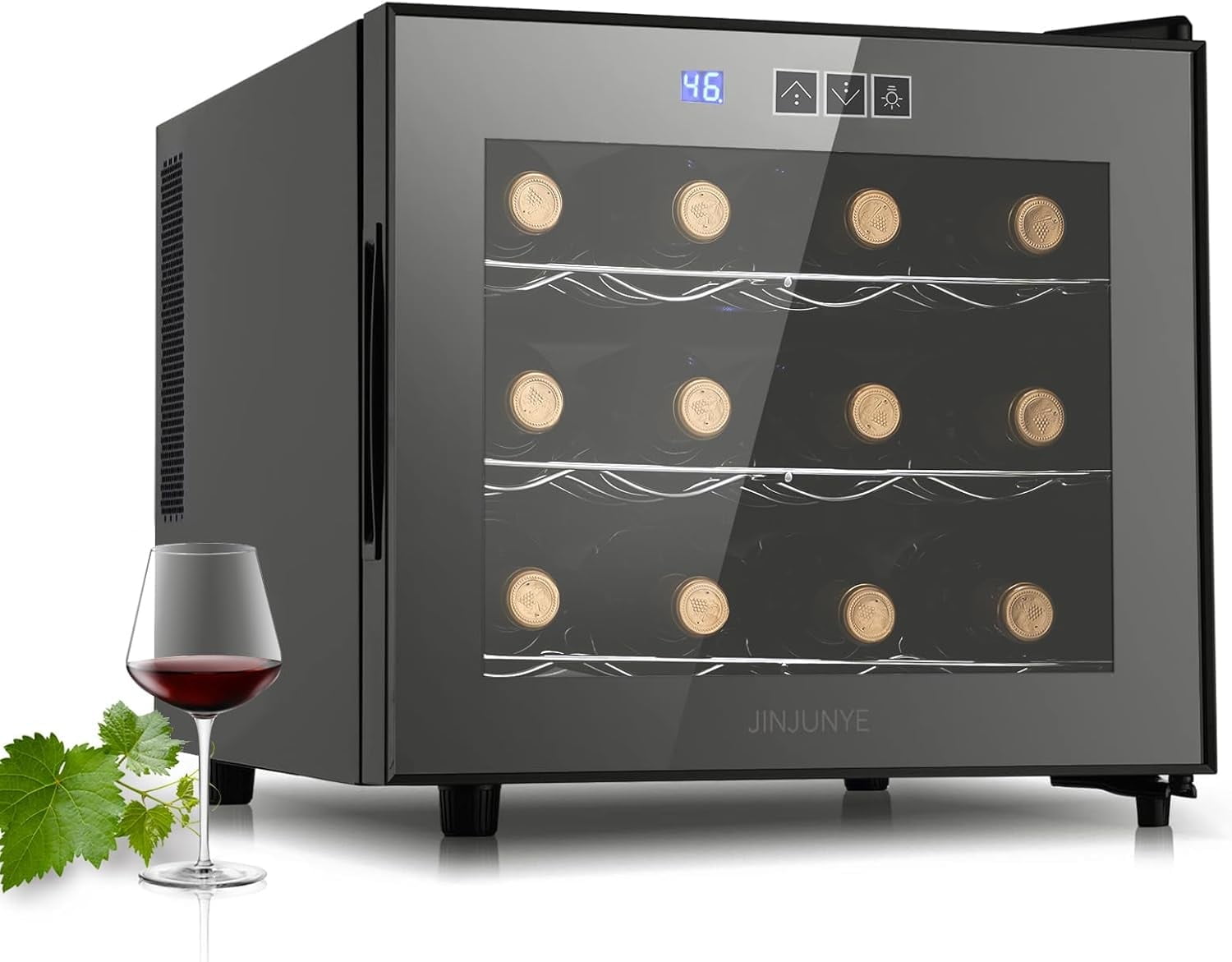 JINJUNYE Wine Cooler Refrigerator, Upgrade 12 Bottle Wine Fridge Small ...