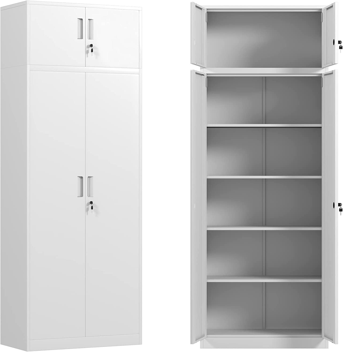 JINKUR Metal Storage Cabinet with Locking Doors and 4 Adjustable ... JINKUR Metal Storage Cabinet with Locking Doors and 4 Adjustable ...