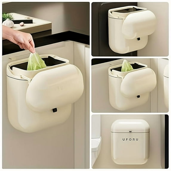 JINL 3.2-Gallon Transparent Plastic Compost Bin - Hanging Lid, Wall ...