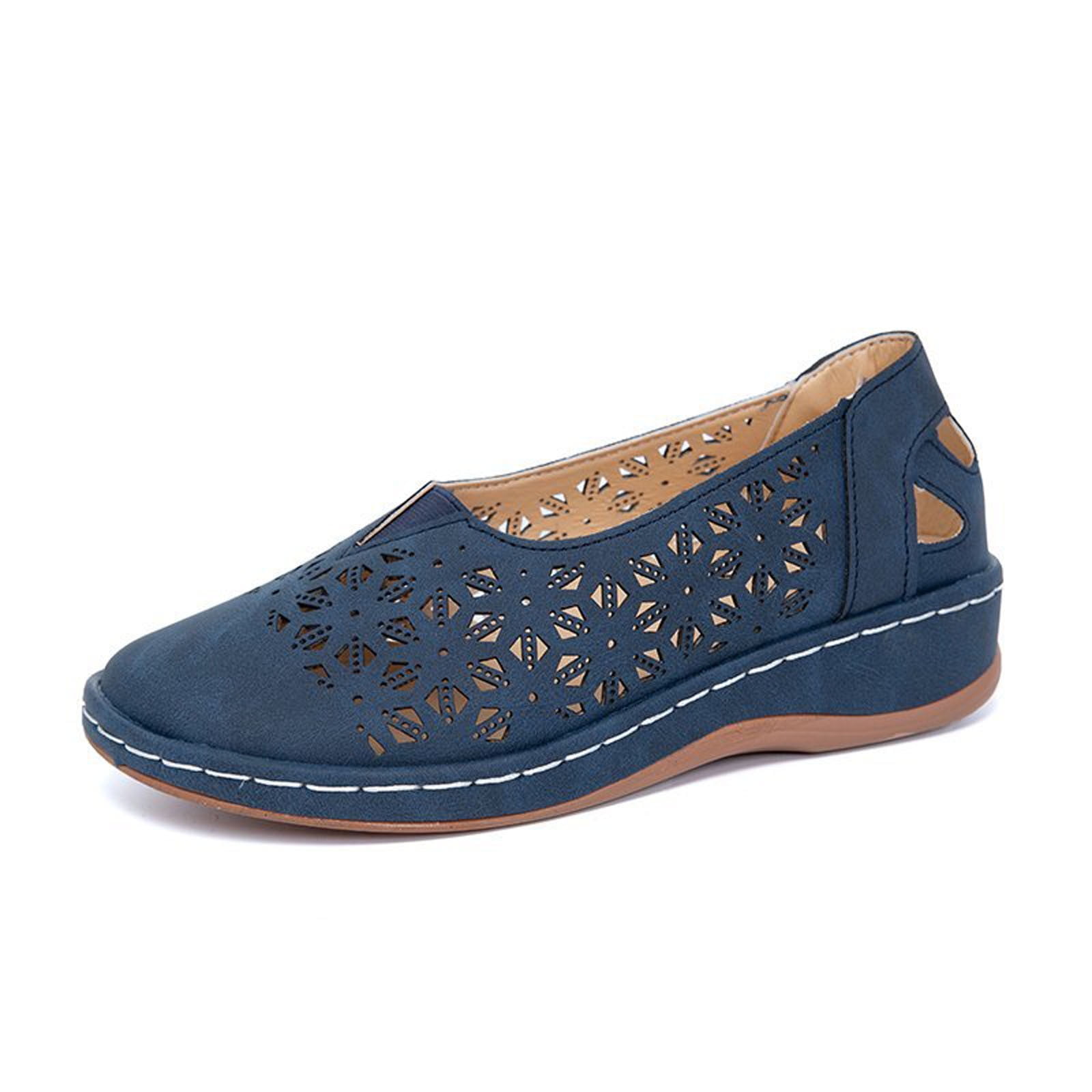 JINMGG Wedges for Women Plus Clearance Fashion Women Flat Shoes Hollow ...
