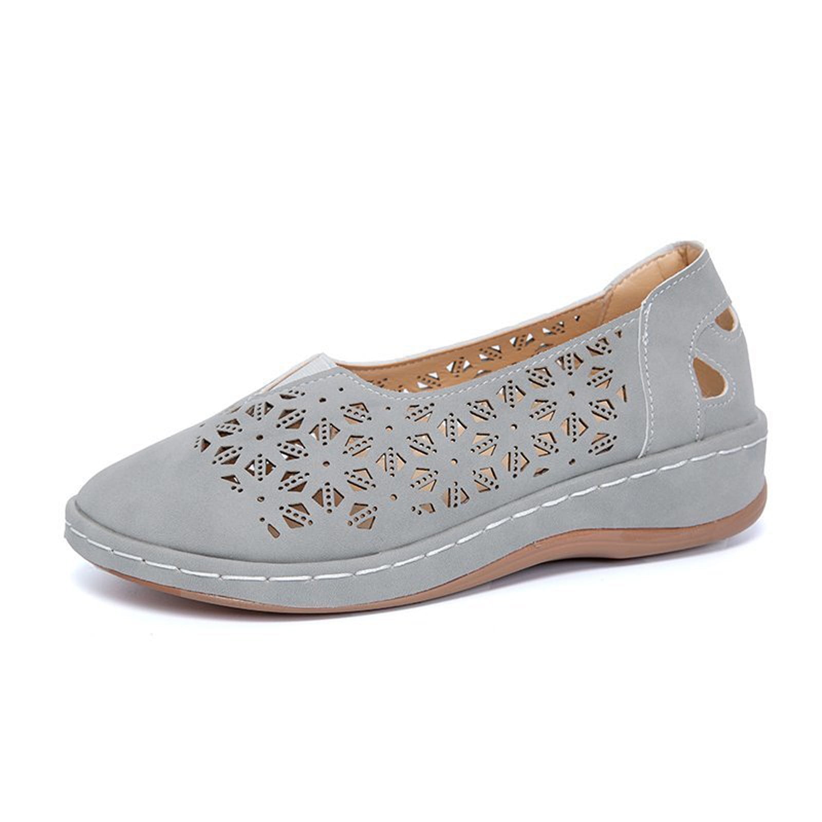 JINMGG Wedges for Women Plus Clearance Fashion Women Flat Shoes Hollow ...