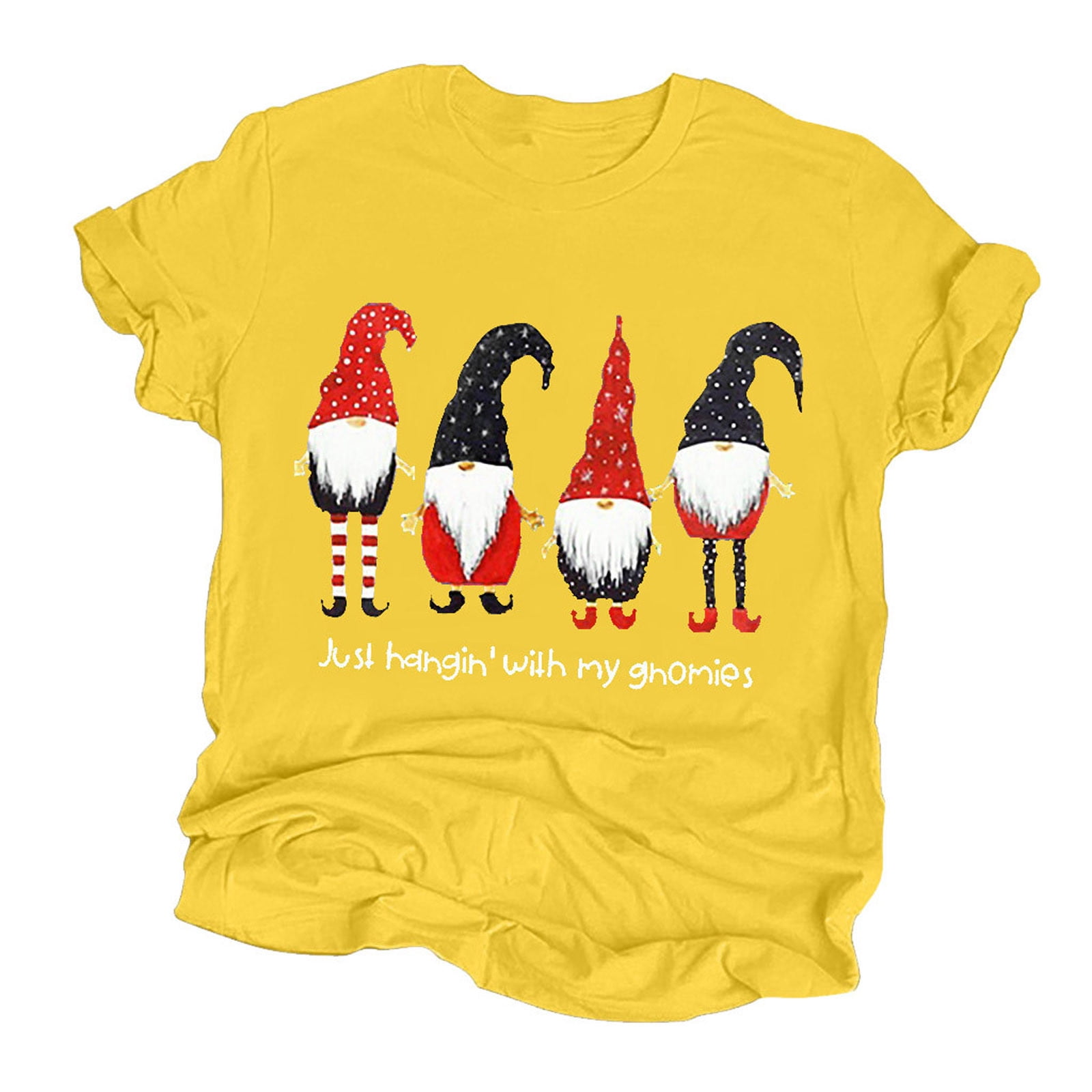 JINMGG Womens Plus Size $5 Fashion Women Christmas Print Short Sleeves ...