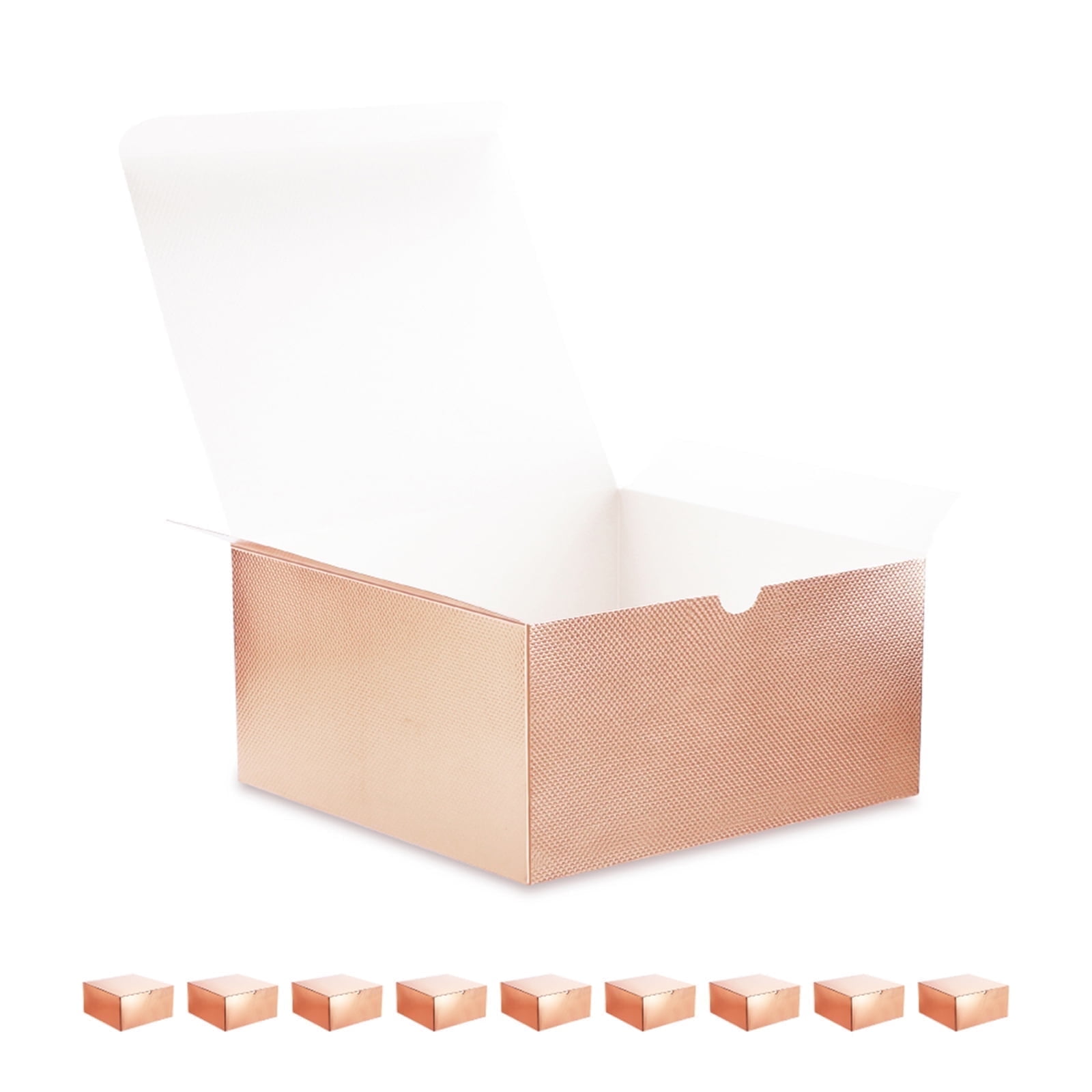 JINMING 10 Gift Boxes with Lids, Rose Gold Paper Gift Boxes Bulks for ...