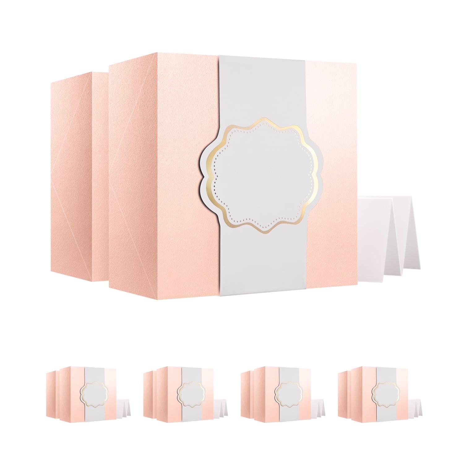 JINMING 10 Rose Gold Gift Boxes with Wrap Bands and Cards, Bridesmaid ...