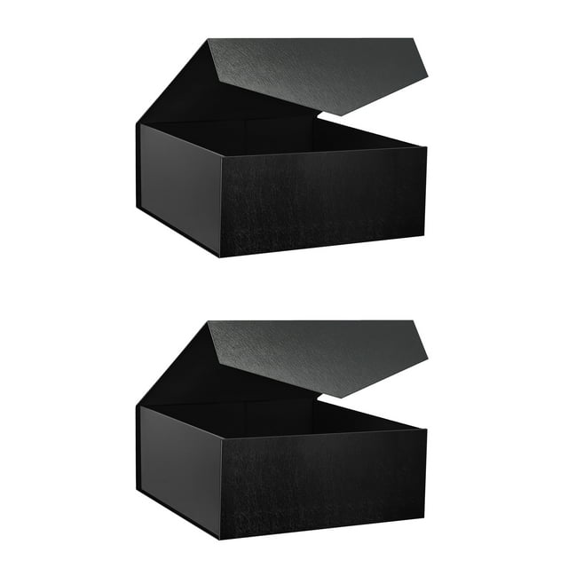 JINMING 2 Black Gift Boxes with Lids for Father's Day, 10.5x10.5x4 ...