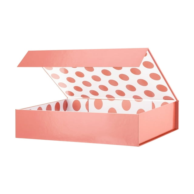 JINMING Gift Box with Lid for Present, 11x7.5x2 inches, Pink Magnetic ...