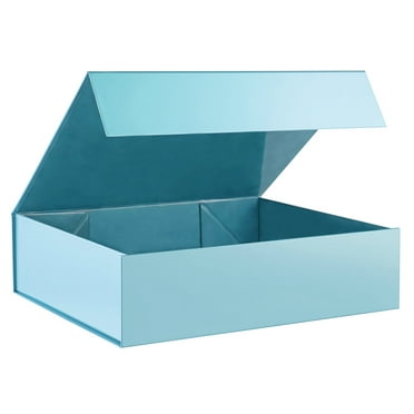 4 Pack Durable Magnetic Boxes, Recyclable, 9.5x7x4 Blue Gift Box with ...