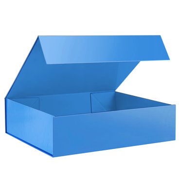 4 Pack Durable Magnetic Boxes, Recyclable, 9.5x7x4 Blue Gift Box with ...