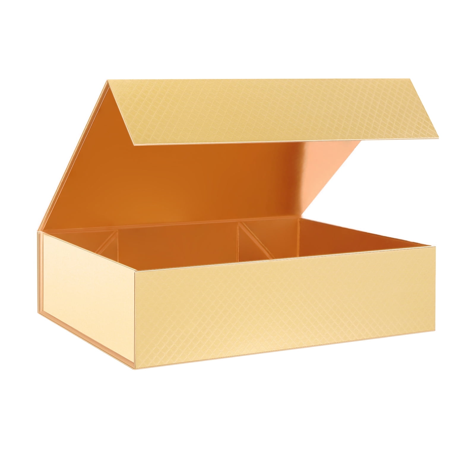 JINMING Large Gold Gift Box, Sturdy Shirt Box for Wrapping Gifts, 13x9 ...