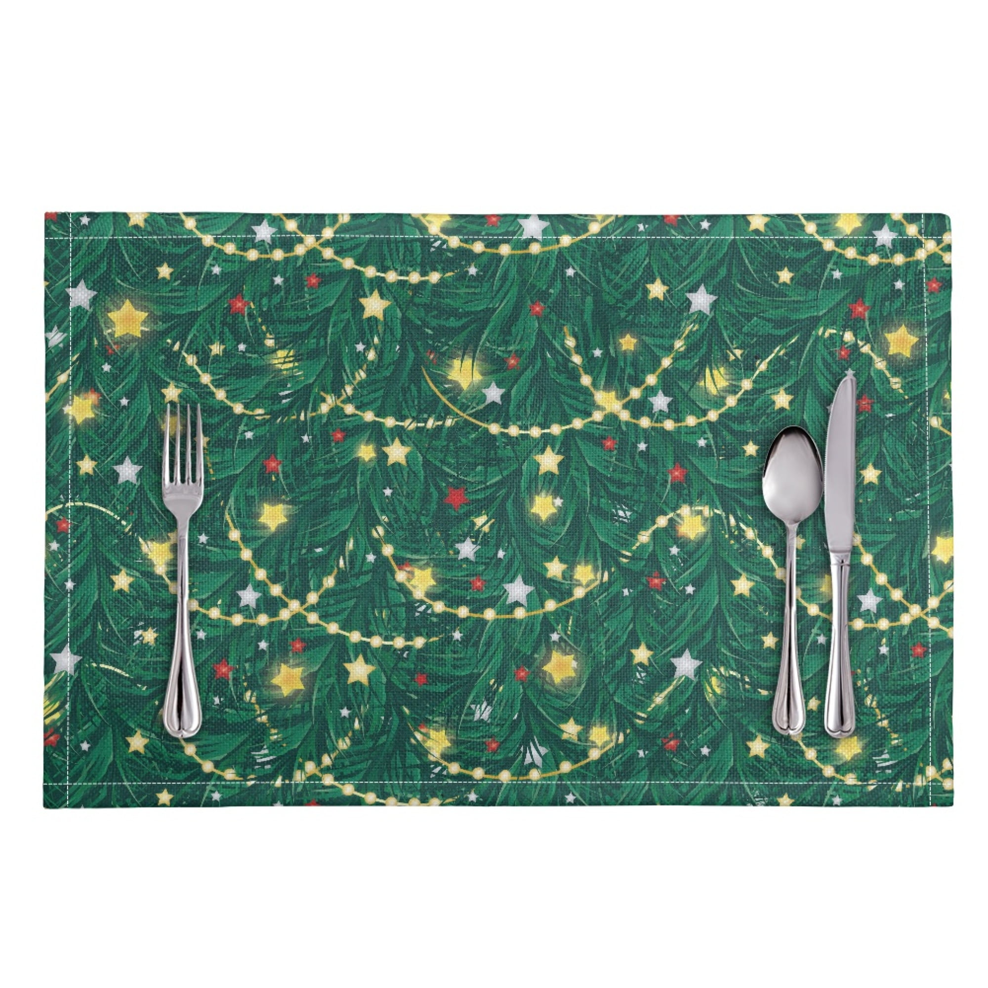 JINMUZAO Christmas Pattern Placemats Set of 6 Dining Table Place Mats ...