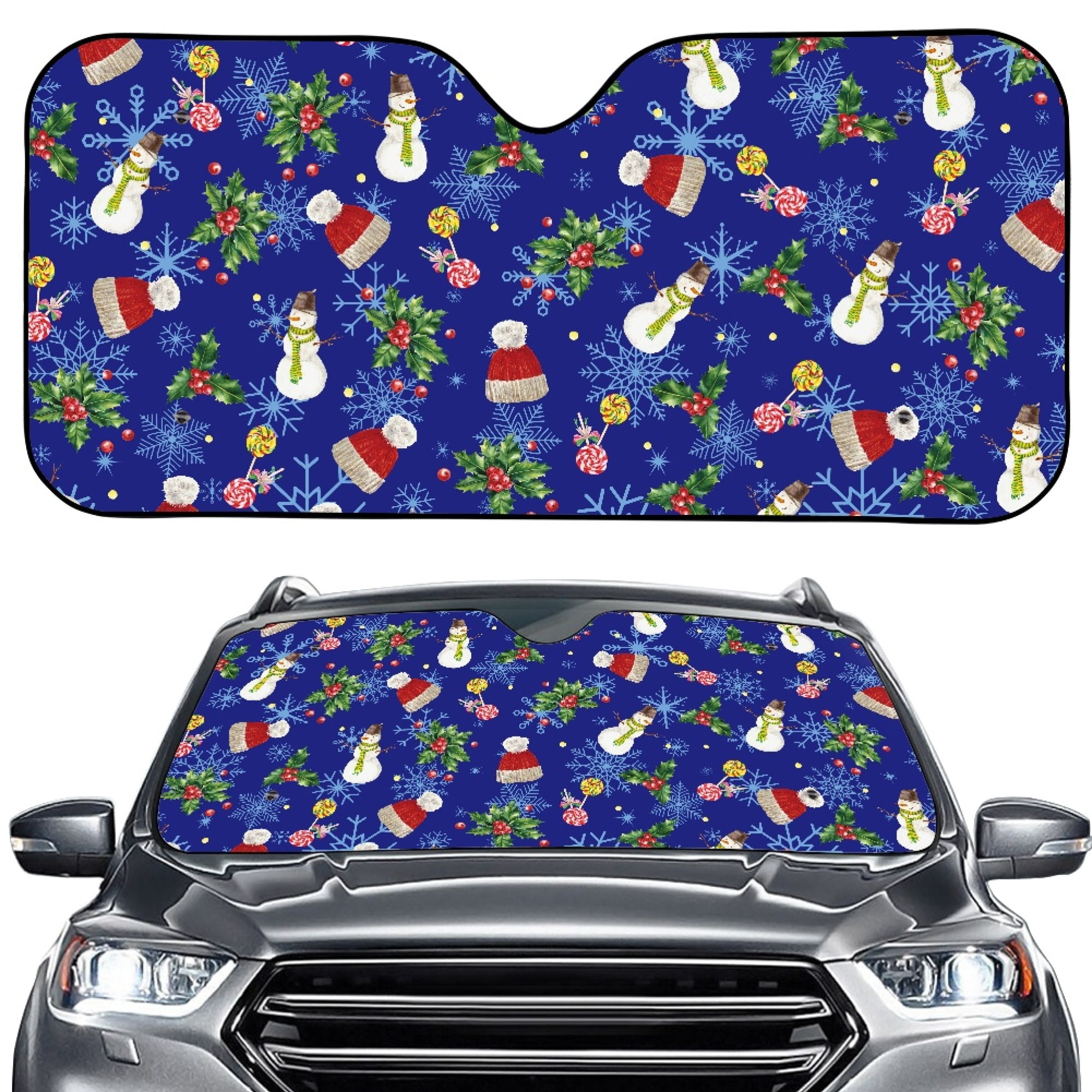 JINMUZAO Christmas Windshield Sun Shade, High-Resolution Car Sun Shield ...
